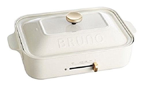 BRUNO コンパクトホットプレート ホワイト 平面 たこ焼き プレート セット (中古品)