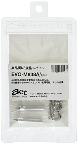 AET M8規格スパイク 4本 専用ナット付属 EVO-M838A(中古品)
