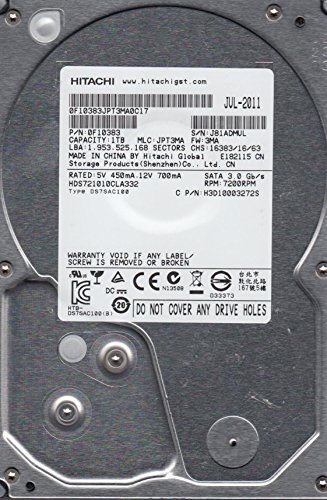 HDS721010CLA332 PN 0F10383 MLC JPT3MA Hitachi 1TB SATA 3.5 Hard Drive ...