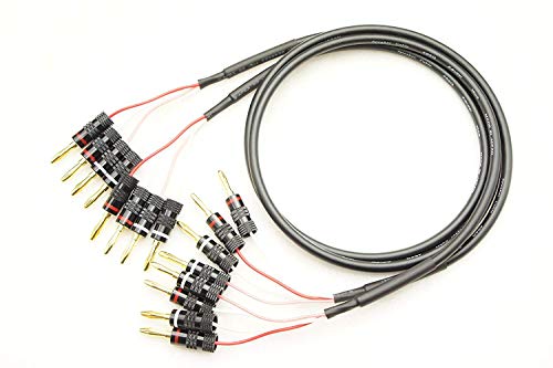 CANARE 4S6G バイワイヤリング対応 2本ペア バナナプラグ付 スピーカーケー(中古品)