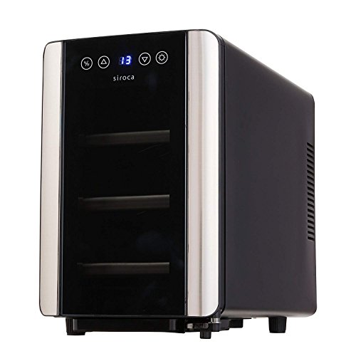 siroca 6本収納ワインセラー SW-P111(K)[ペルチェ式/UVカットガラス/加湿ト(中古品)