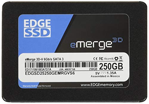 エッジメモリ250?GB 2.5?Emerge 3d-v SSD???SATA 6?Gb/s(中古品)