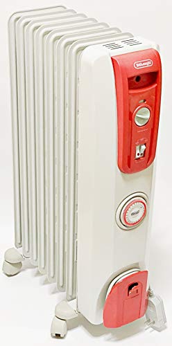 DeLonghiデロンギ 1200Wオイルヒーター H770812EFS-R 8枚サーマルカットフ (中古品)