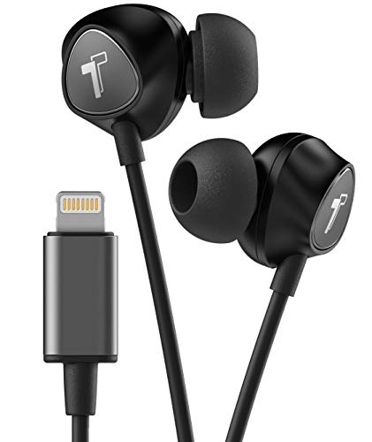 Thore Earphones iPhone 7、iPhone 8用 マイク付き(ブラック) Lightningコ (中古品)