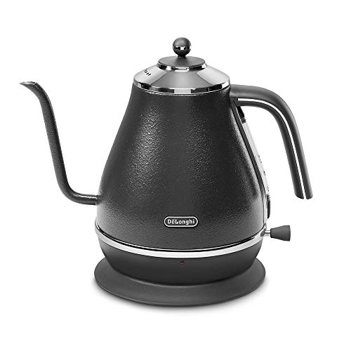 デロンギ(DeLonghi) 電気ケトル グレー 1.0L アイコナ カフェ KBOE1220J-GY(中古品)