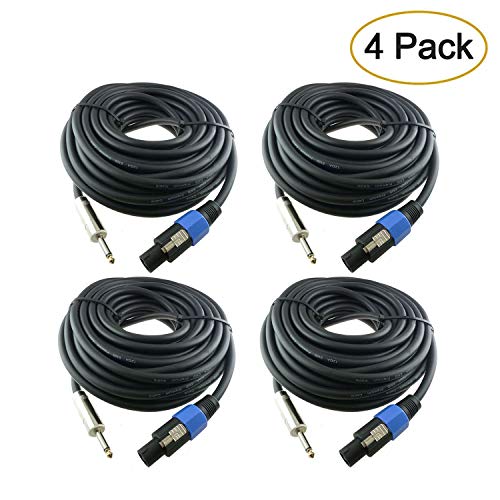 Yoico 4本入り 25フィート プロフェッショナル スピーカーケーブル 1/4イン(中古品)
