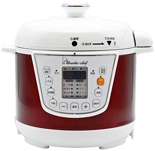 ワンダーシェフ 家庭用マイコン電気圧力鍋 3L （浜田陽子クッキングブック (中古品)