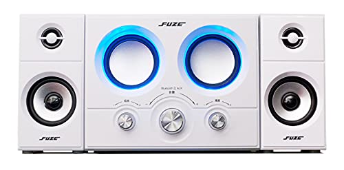 FUZE 2.1ch アンプ内蔵 Bluetooth スピーカー DAS219BT ホワイト Bluetooth(中古品)