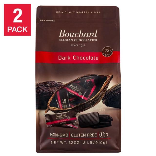 【アメリカコストコ品】ブシャール ベルギーナポリタン プレミアムダークチョコレート 約907g  2パック Bouchard Belgian Napolitains Premium Dark Chocolate 32 oz, 2-pack【お取り寄せ商品】【合わせて買いたい】