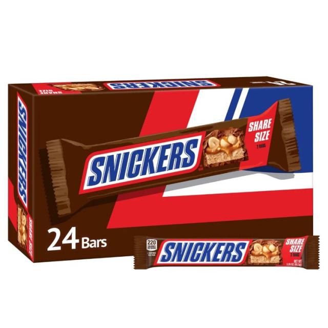 【アメリカコストコ品】スニッカーズ チョコレート キャンディ バー シェアサイズ 約93g  24 個入り Snickers Chocolate Candy Bars, Share Size, 3.29 oz, 24 count【お取り寄せ商品】【合わせて買いたい】
