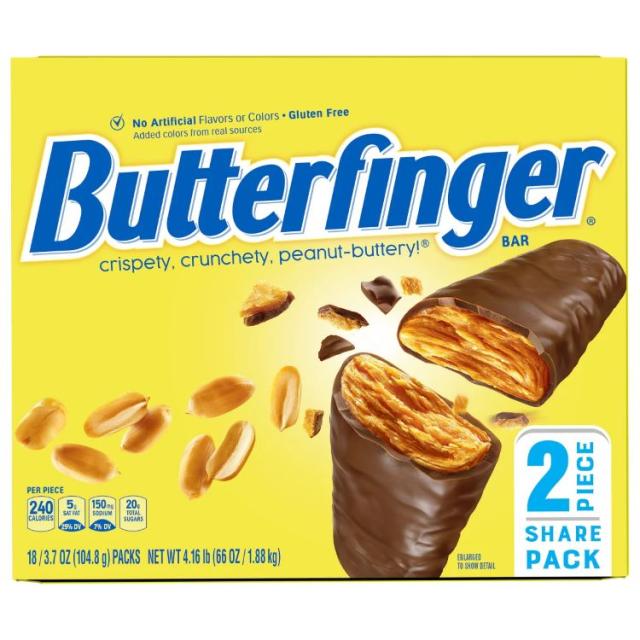 【アメリカコストコ品】バターフィンガー シェアサイズパック 約104g  18個入り Butterfinger, Share Size Pack, 3.7 oz, 18-count【お取り寄せ商品】【合わせて買いたい】