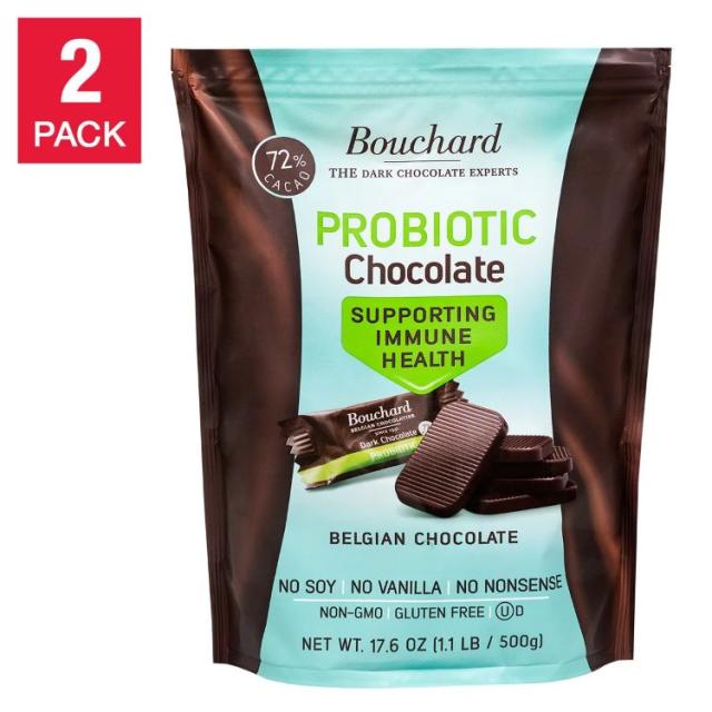 【アメリカコストコ品】ブシャール ベルギー プロバイオティクス チョコレート 1.1 ポンド 2 パック Bouchard Belgian Probiotic Chocolate 1.1 lb 2-pack【お取り寄せ商品】【合わせて買いたい】