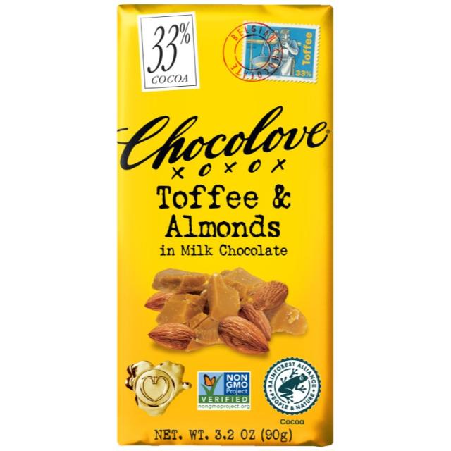 [12個セット] チョコラブ ミルクチョコレートのトフィーとアーモンド  Chocolove Toffee & Almonds in Milk Chocolate 【お取り寄せ商品】【合わせて買いたい】