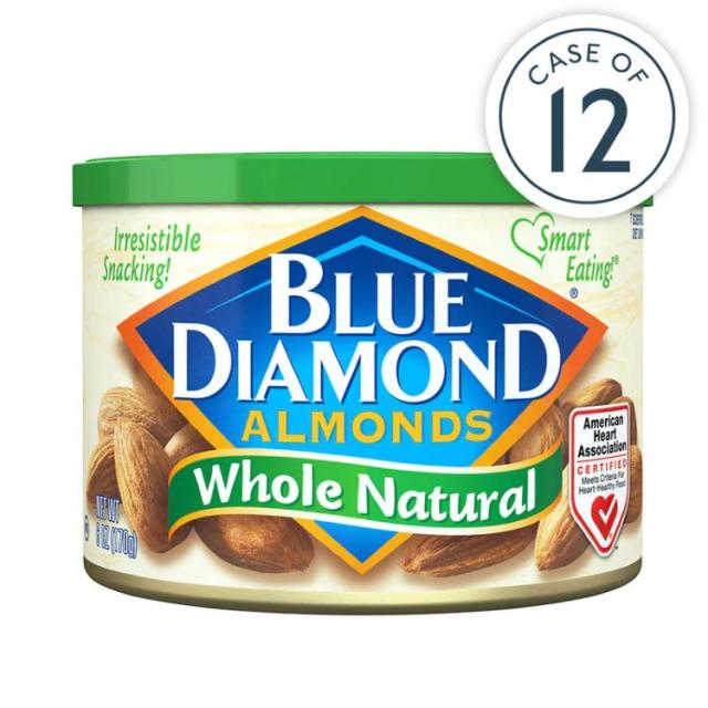 【お取り寄せ商品】[12個セット]ブルーダイヤモンドアーモンド ホールナチュラルアーモンド 170g Blue Diamond Whole Natural Almonds, 6oz Cans