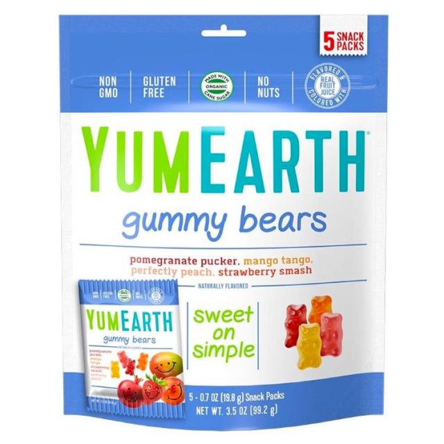 【お取り寄せ商品】[12個セット]ヤムアース グミベア 99.2g(3.5 oz) Yumearth Gummy Bear Snkpk 5pc