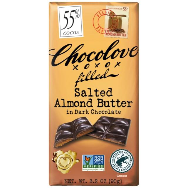 [10個セット] チョコラブ ダークチョコレート入り塩味アーモンドバター  Chocolove Salted Almond Butter in Dark Chocolate 【お取り寄せ商品】【合わせて買いたい】