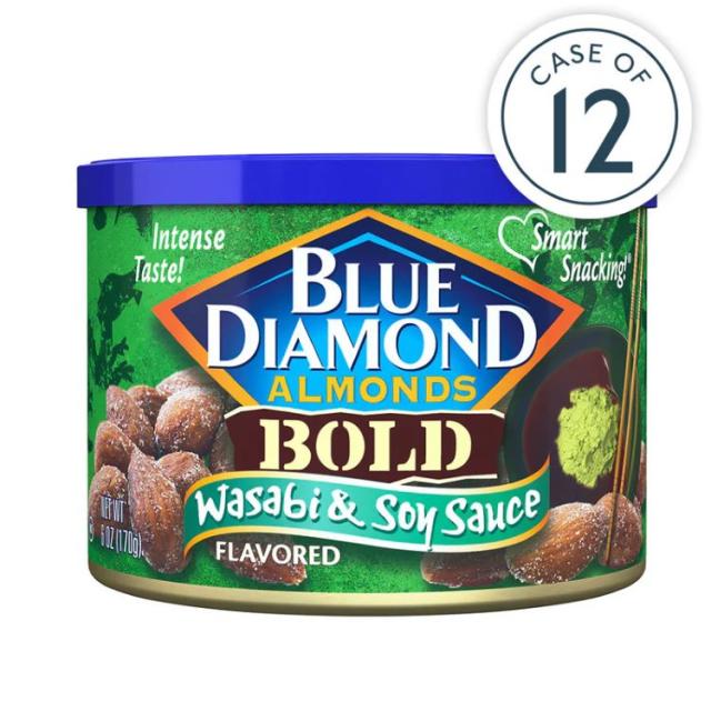 【お取り寄せ商品】[12個セット]ブルーダイヤモンドアーモンド ボールドワサビ＆醤油 アーモンド 170g Blue Diamond Almond BOLD Wasabi & Soy Sauce Almonds