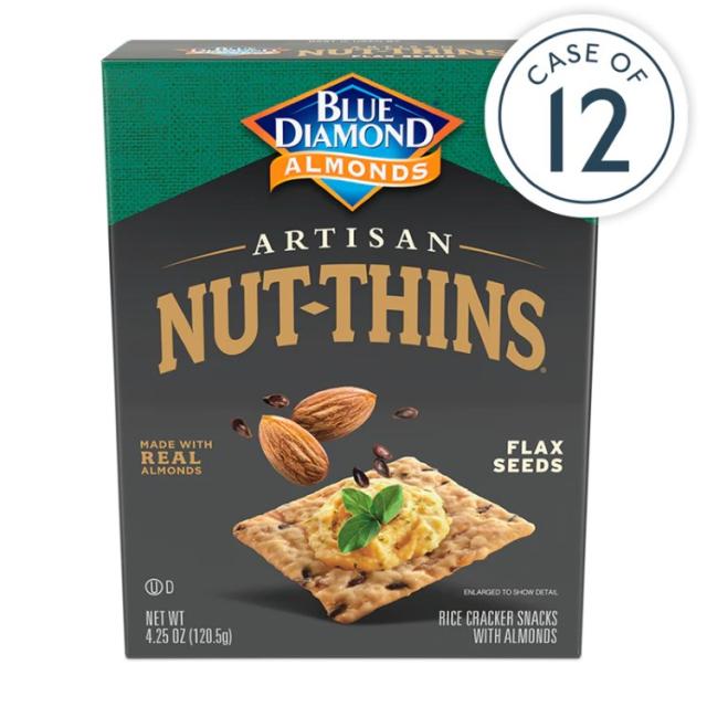 【お取り寄せ商品】[12個セット]ブルーダイヤモンドアーモンド ナッツシンズ アーティザン フラックスシード グルテンフリー クラッカー 120.5g Blue Diamond Nut-Thins Artisan Flax Seed Gluten-Free Crackers
