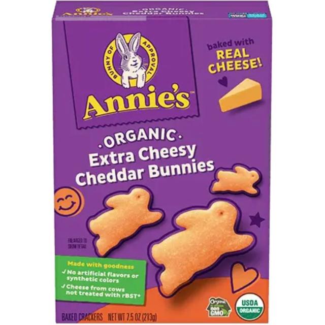 【お取り寄せ商品】[12個セット]アニーズホームグロウン オーガニック エクストラチーズチェダー バニー Annie's grown Organic Extra Cheesy Cheddar Bunnies