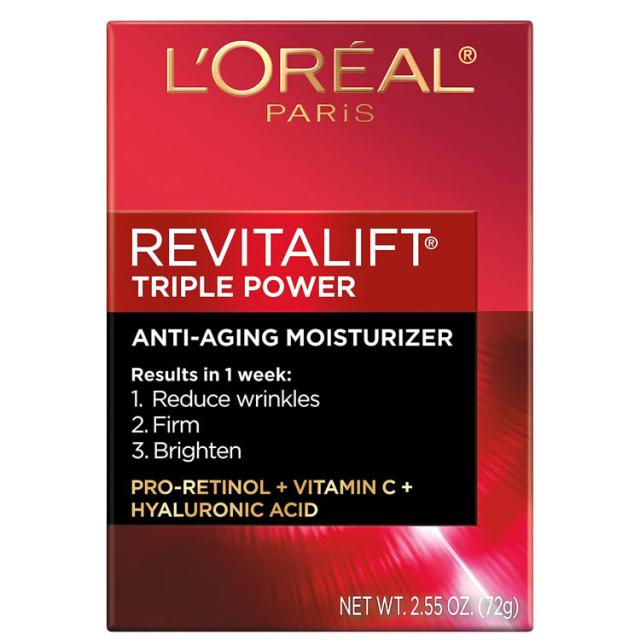【お取り寄せ商品】ロレアルパリ リバイタリフト トリプルパワー モイスチャライザー 72g (2.55oz) L'Oreal Paris Revitalift Triple Power Moisturizer スキンケア 保湿クリーム プロレチノール ヒアルロン酸 ビタミンC