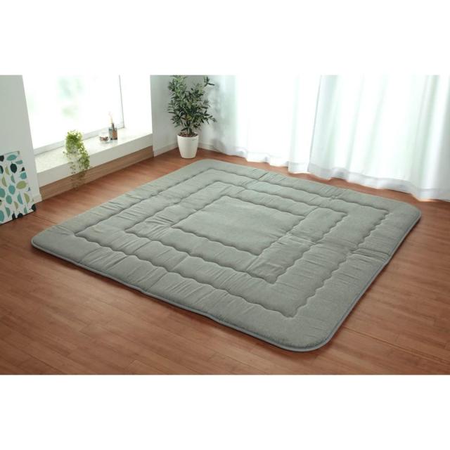 【i】【代引不可】 イケヒコ こたつ敷布団 ラグ ふっくら敷 撥水 モデルノ グレー 190×190cm 6022919【北海道・沖縄・離島不可】