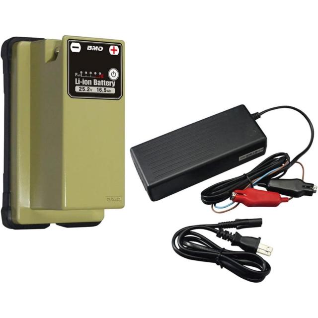 【在庫有・即納】BMO リチウムイオン バッテリー 25.2V 16.5Ah バッテリー&チャージャーセット 10Z0011 電動リール用 釣り用 大容量