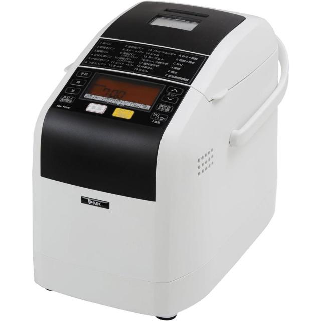 エムケー精工(MK精工) 自動ホームベーカリー ふっくらパン屋さん 1斤/1.5斤選択  [残りごはんでパンがつくれる] ホワイト HBK-152W