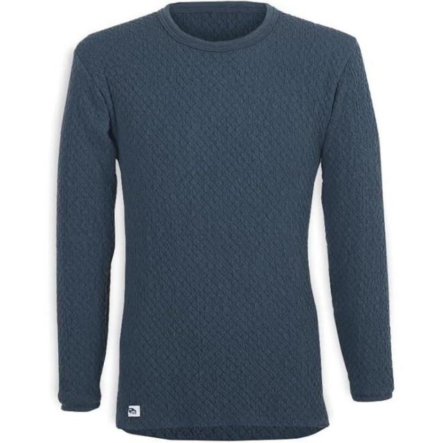 【在庫有・即納】ひだまり チョモランマ 紳士長袖丸首シャツ QMS921 ネイビー Mサイズ アンダーウェア 肌着 インナー 紳士