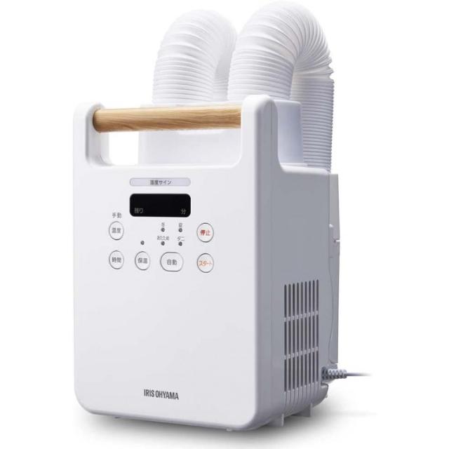 【メーカ−直送】 アイリスオーヤマ 布団乾燥機 ふとん乾燥機 靴乾燥 ダニ退治 カラリエ 温風機能 マット不要 木目調 ツインノズル FK-W2-W ホワイト