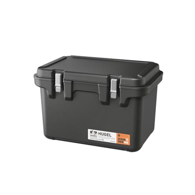 アイリスオーヤマ HUGEL 真空断熱クーラーボックス 40L VITC-40 チャコールグレー　長時間保冷 アウトドア キャンプ バーベキュー お花見