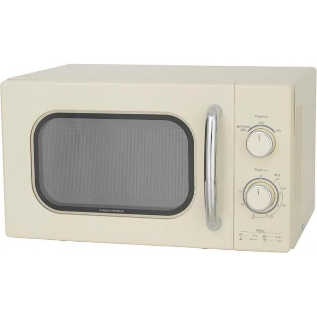 【在庫有・即納】ユアサプライムス レトロ電子レンジ 17L 単機能 PRE-702B 【東日本 50Hz専用 】ターンテーブル 横開き おしゃれ（東日本のみ使用可）