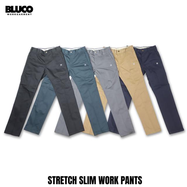BLUCO(ブルコ) OL-41-007 STRETCH SLIM WORK PANTS (BLACK/BLUCO BLUE/GRAY/KHAKI/NAVY)