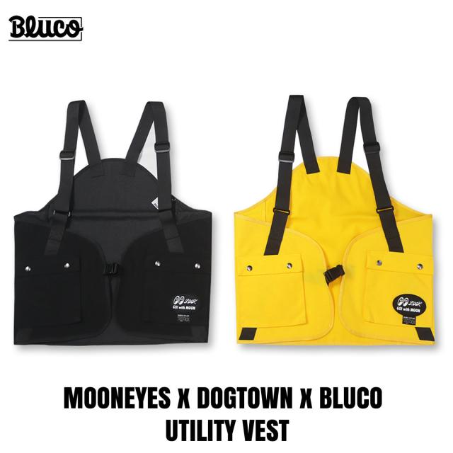 BLUCO(ブルコ) OL-35-019(MOON EYES×DOG TOWN×BLUCO) ユーティリティーベスト 2色(BLACK/YELLOW)
