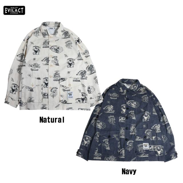 ☆セールプライス!! EVILACT eyewear J.O. TOTAL PATTERN DESIGN BIG SILHOUETTE MILITARY COVERALLS 2色(Natural・Navy)