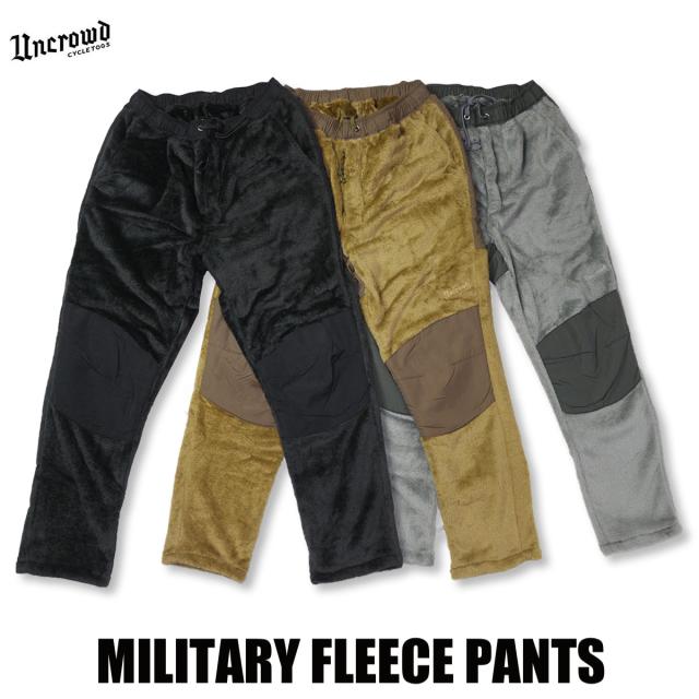 ☆セールプライス!! UNCROWD(アンクラウド) UC-505-022 MILITARY FLEECE PANTS 3色(BLK/OLV/SLT)