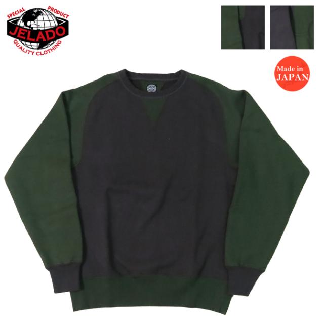 JELADO ジェラード フリーダムスリーブ 丸胴 クルーネック スウェット 2TONE AB11211