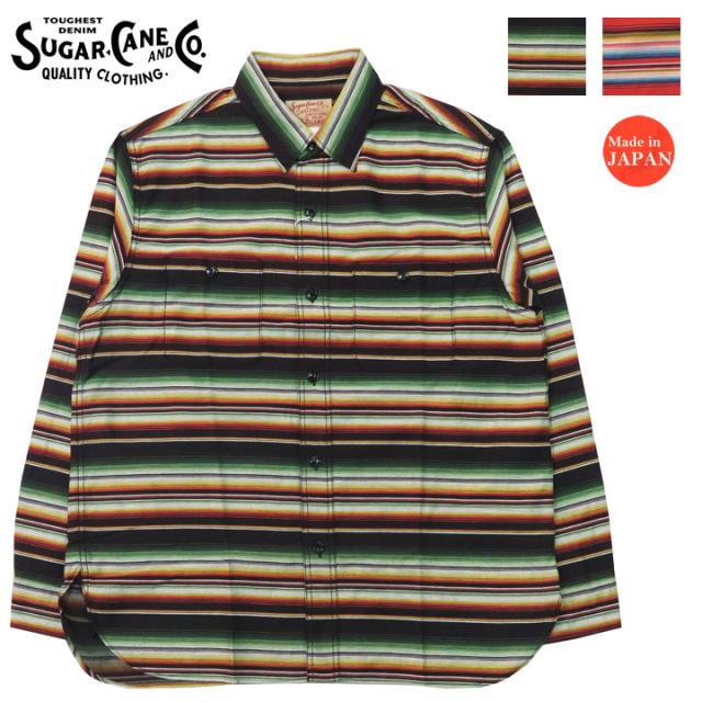 シュガーケーン SUGAR CANE ネイティブアメリカン サラぺボーダー 長袖 ワーク シャツ SC29464