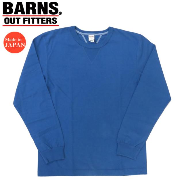バーンズ BARNS 長袖 Ｔシャツ クルーネック 限定カラー 4本針縫い ユニオンスペシャル・フラットシーマー BR-3043LTD-24