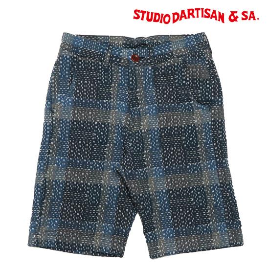 ダルチザン ステュディオ・ダ・ルチザン STUDIO D'ARTISAN 野良着刺し子 ショートパンツ ハーフパンツ SD1827