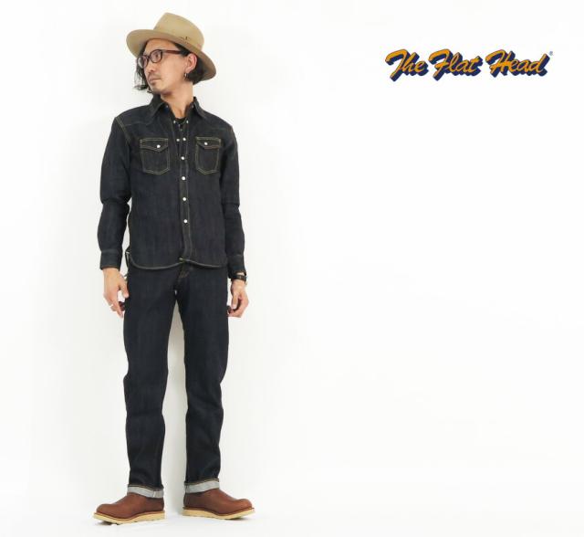 フラットヘッド THE FLAT HEAD 14.5oz デニム ストレート ワイドジーンズ FN-3004N1
