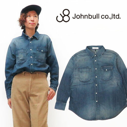 JOHNBULL ジョンブル レディース アシンメトリー ウエスタン シャツ ユーズドウォッシュ AL978