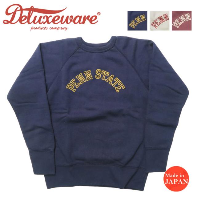 デラックスウェア DELUXEWARE ラグランスリーブ クルーネック スウェット 14ozミディアムニット ユニオンスペシャル 