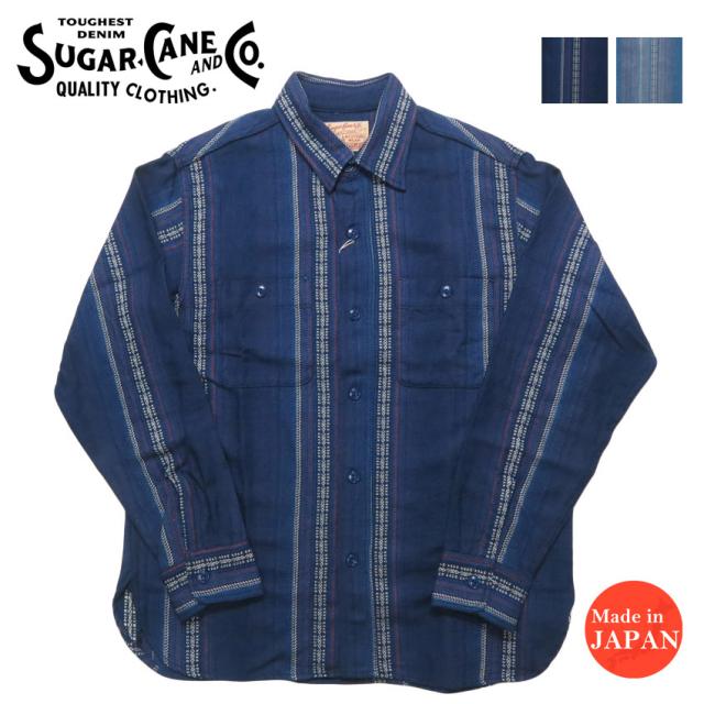 シュガーケーン SUGAR CANE 長袖 ネイティブアメリカン ワーク シャツ NATIVE AMERICAN INDIGO DOBBY WORK SHIRT SC29579 【2025年秋冬新作】