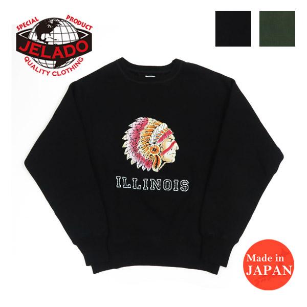 JELADO ジェラード インディアン柄 フロッキープリント スウェット ILLINOIS 限定モデル AB12201【2025年秋冬新作】