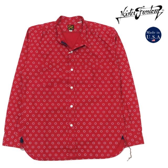 シュガーケーン SUGAR CANE MFSC NOS レッドキャリコ 抜染プリント 長袖 シャツ STEADER Mister Freedom ミスターフリーダム SC29469