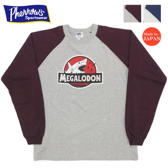 フェローズ PHERROW'S 長袖 Tシャツ プリントラグランスリーブ  