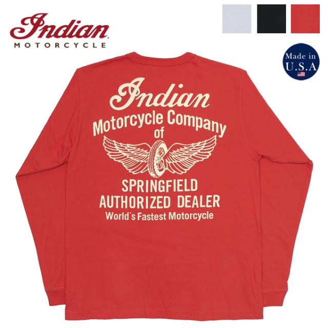 インディアンモーターサイクル Indian Motorcycle 長袖 プリント Ｔシャツ 