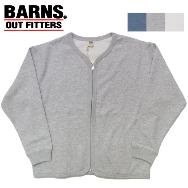 バーンズ BARNS 長袖 MAXウェイト スウェット ジップ カーディガン ピグメント染め BR-25357【2025年秋冬新作】