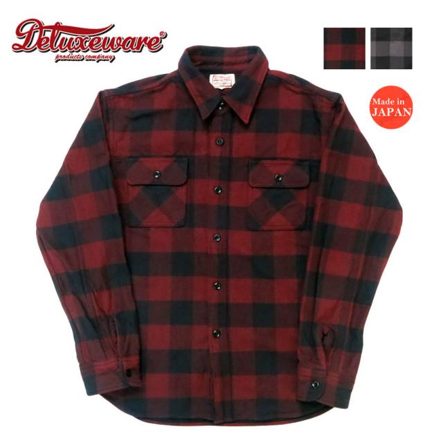 デラックスウェア DELUXEWARE 長袖 チェック フランネル シャツ ”50s BUFFALO CHECK” HV-00A【2025年秋冬新作】