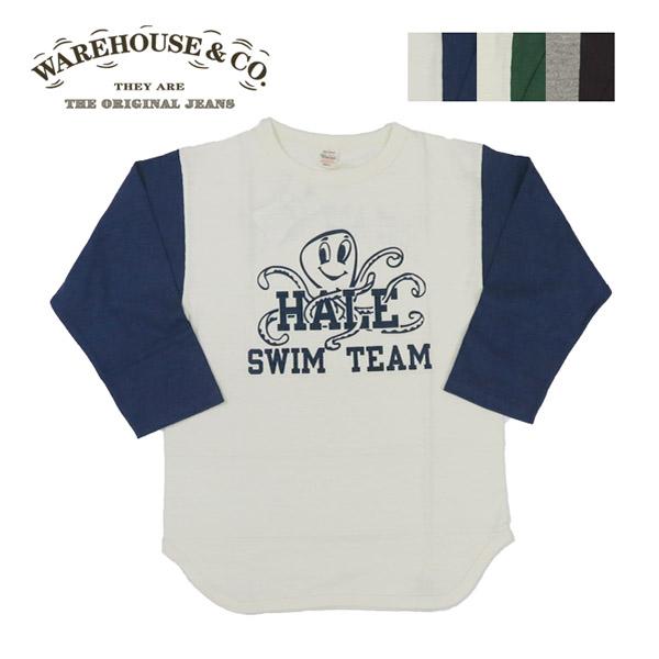 ウェアハウス WAREHOUSE 7分袖 Tシャツ ベースボール SwimTeam WH4800【2025秋冬新作】